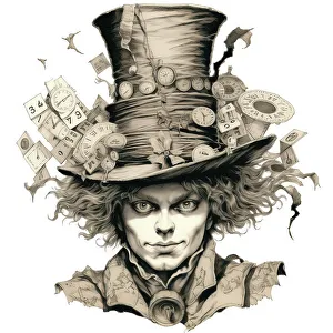 Mad Hatter Hat Burton Drawing Alice In Wonderland The Mad Hatter